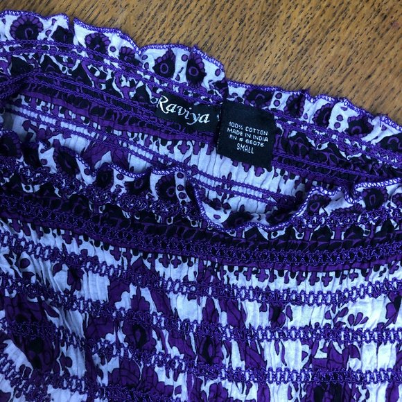 Raviya | Dresses | Raviya Purple White Floral Dress Skirt S | Poshmark